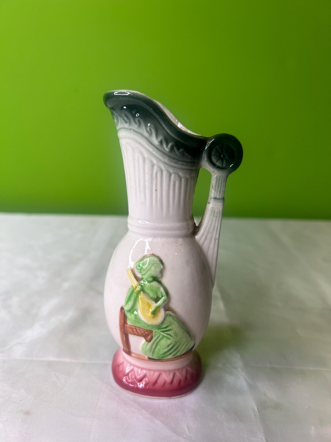 Vintage Old Art Pottery Mini Ceramic Pitcher/bud Vase Home Curio ...