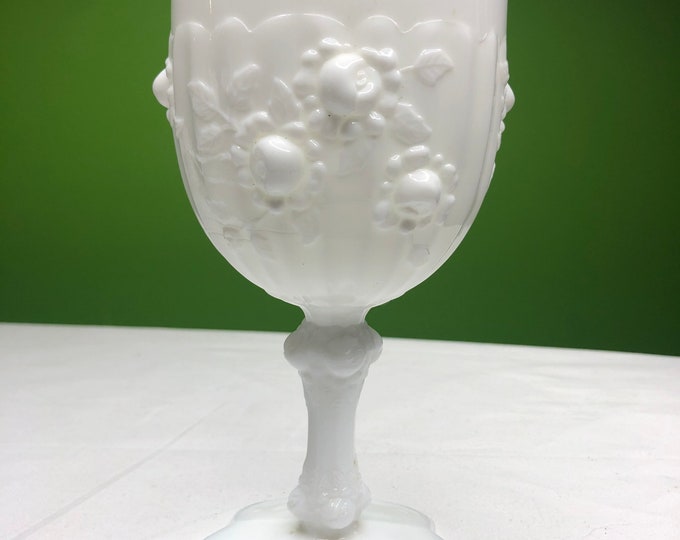 Vintage Milk Glass Chalice Dish Planter With Beautiful Stemware and ...