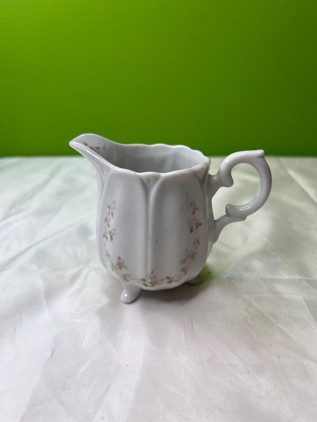 Vintage Dauna Miniature White Floral Footed Creamer - Etsy