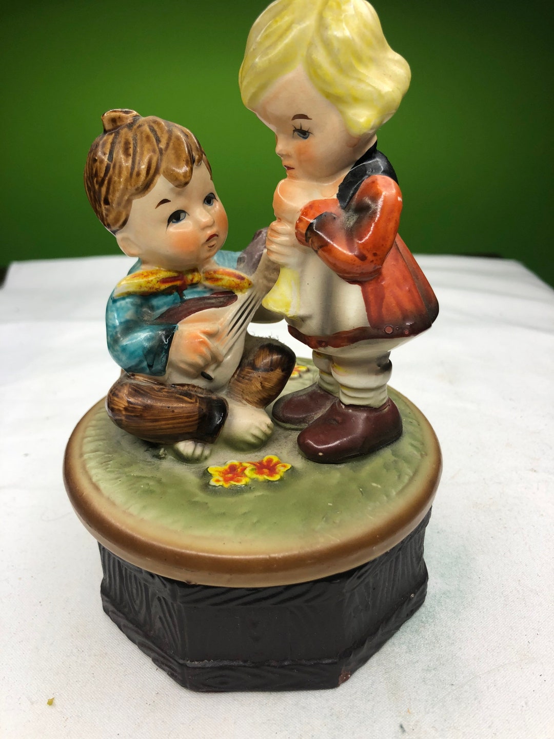 Vintage Hummel Like Music Figurine Boy Playin Guitar and Girl Listening ...