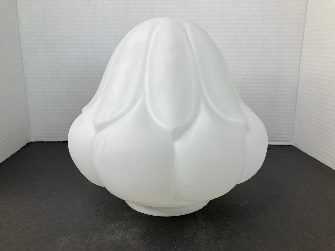 Vintage Frosted Glass Street Light Shade - Etsy