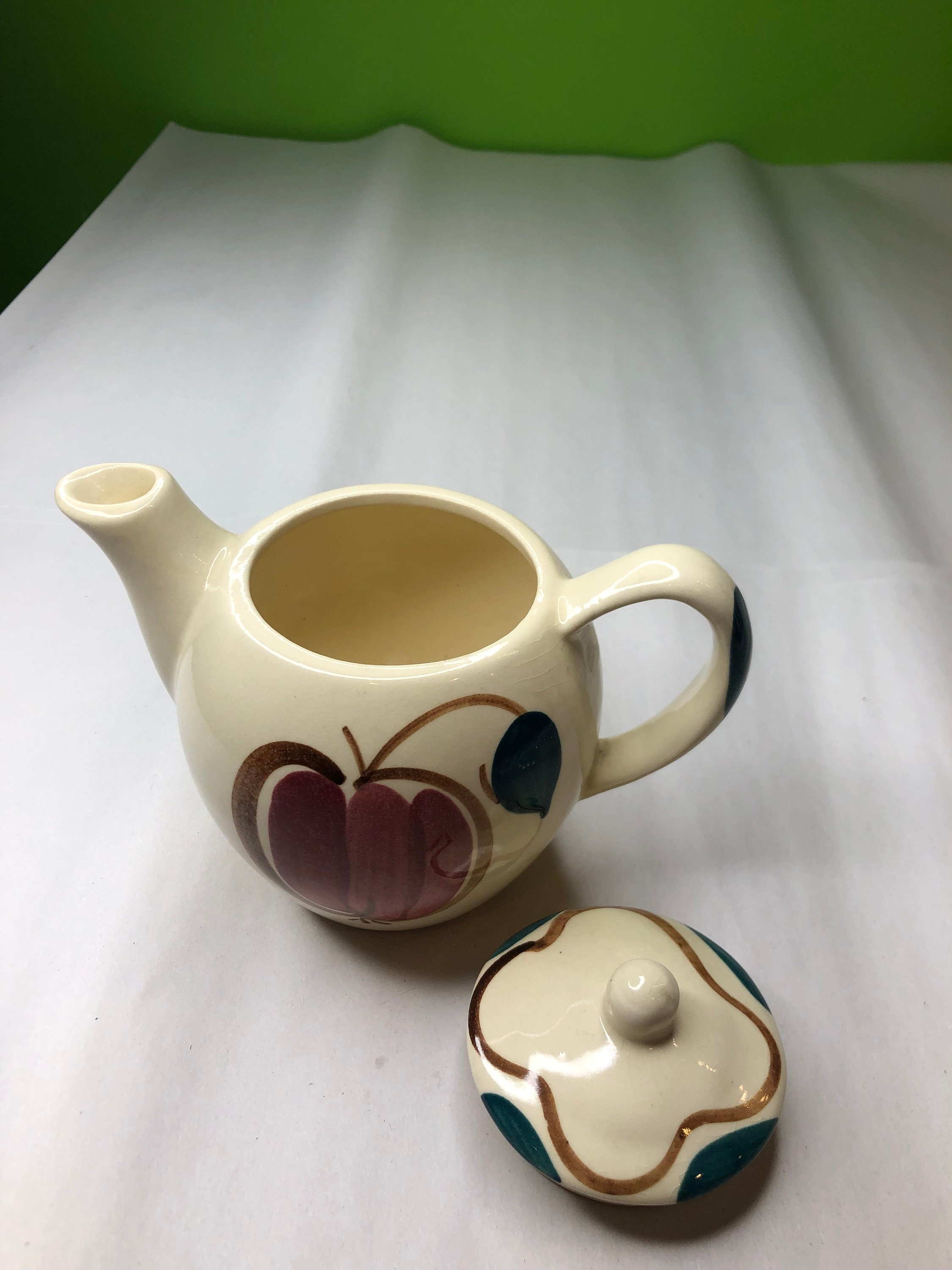 Vintage Puritan Pottery 2 Cup Teacup Individual Size Apple and Pear ...