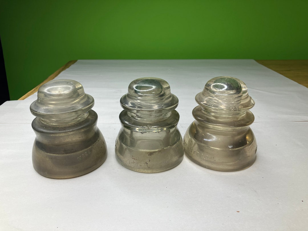 Vintage Glass Insulators Set of 3 - Etsy