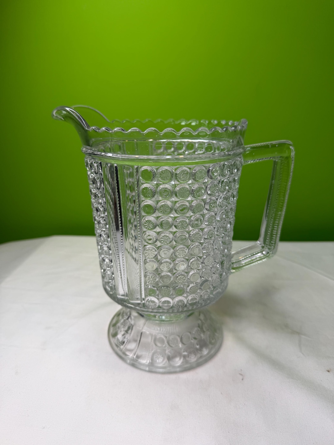 Vintage EAPG Style Clear Glass Pitcher ~ Has a Chip at Base - Etsy