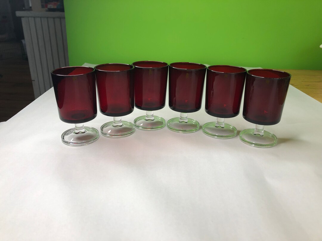 Vintage Luminarc Verreri D’arquesof France Ruby Red Cordial /cocktail ...
