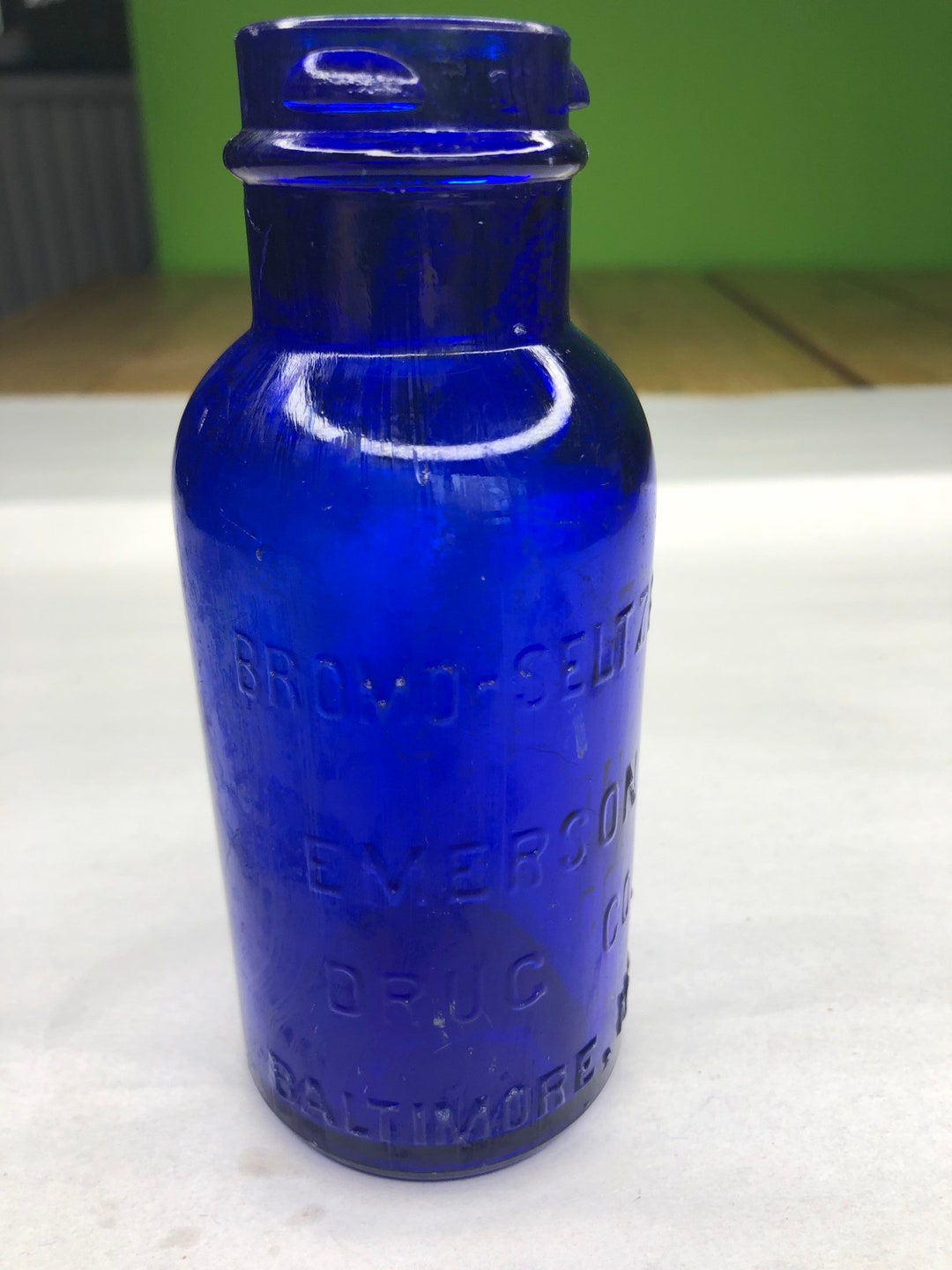 Vintage Cobalt Blue Glass Emerson Drug Co Bottle Very Cool Find - Etsy