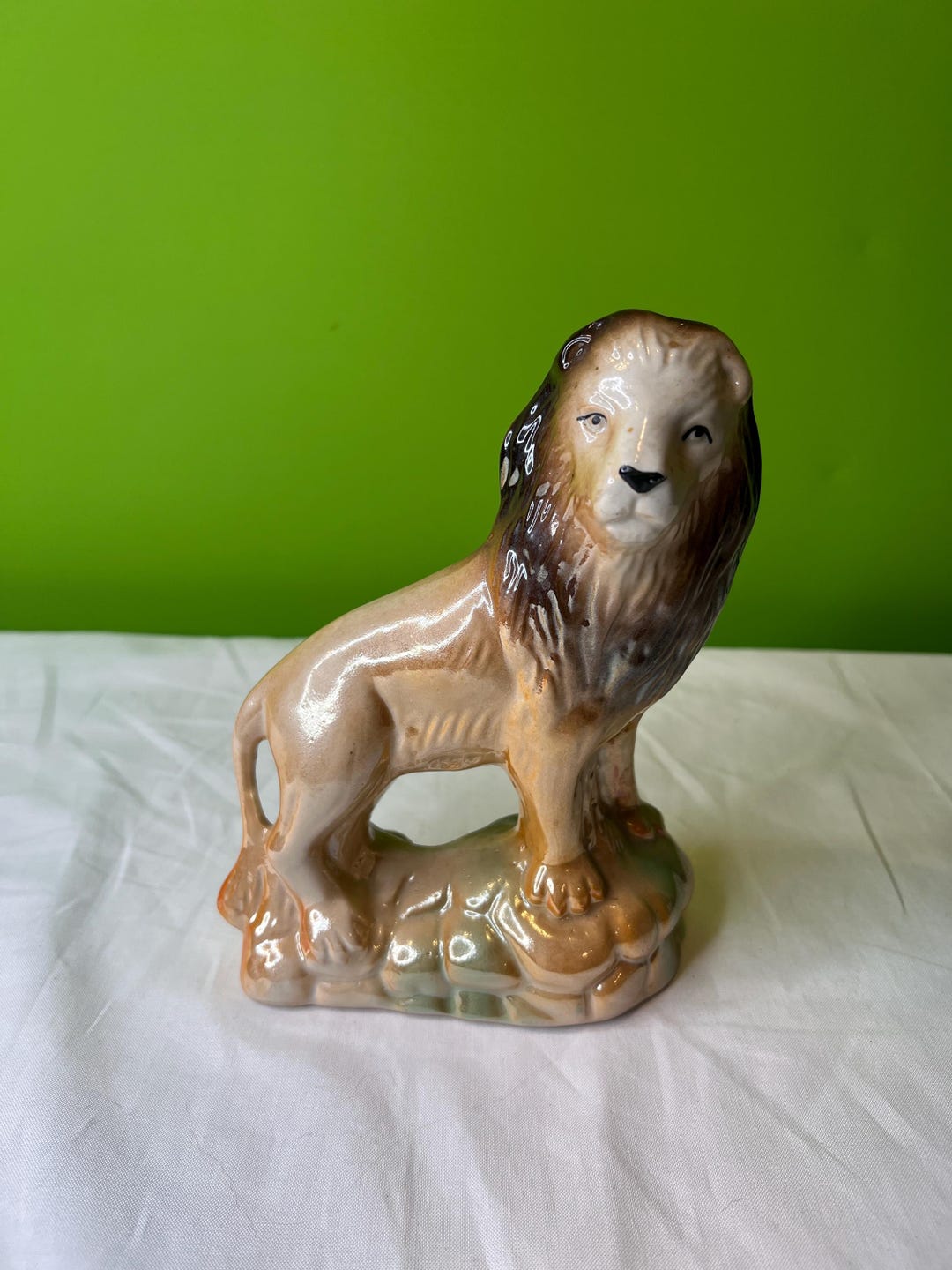 Vintage Made in Brazil Pottery 7in Lion Ceramic Statue Figurine African ...