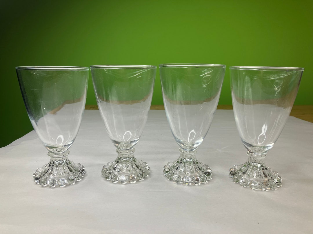 Vintage Clear Glass Juice Wine Glasses Hobnail and Footed Set - Etsy