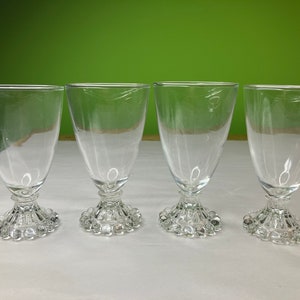 Vintage Clear Glass Juice Wine Glasses Hobnail and Footed Set - Etsy