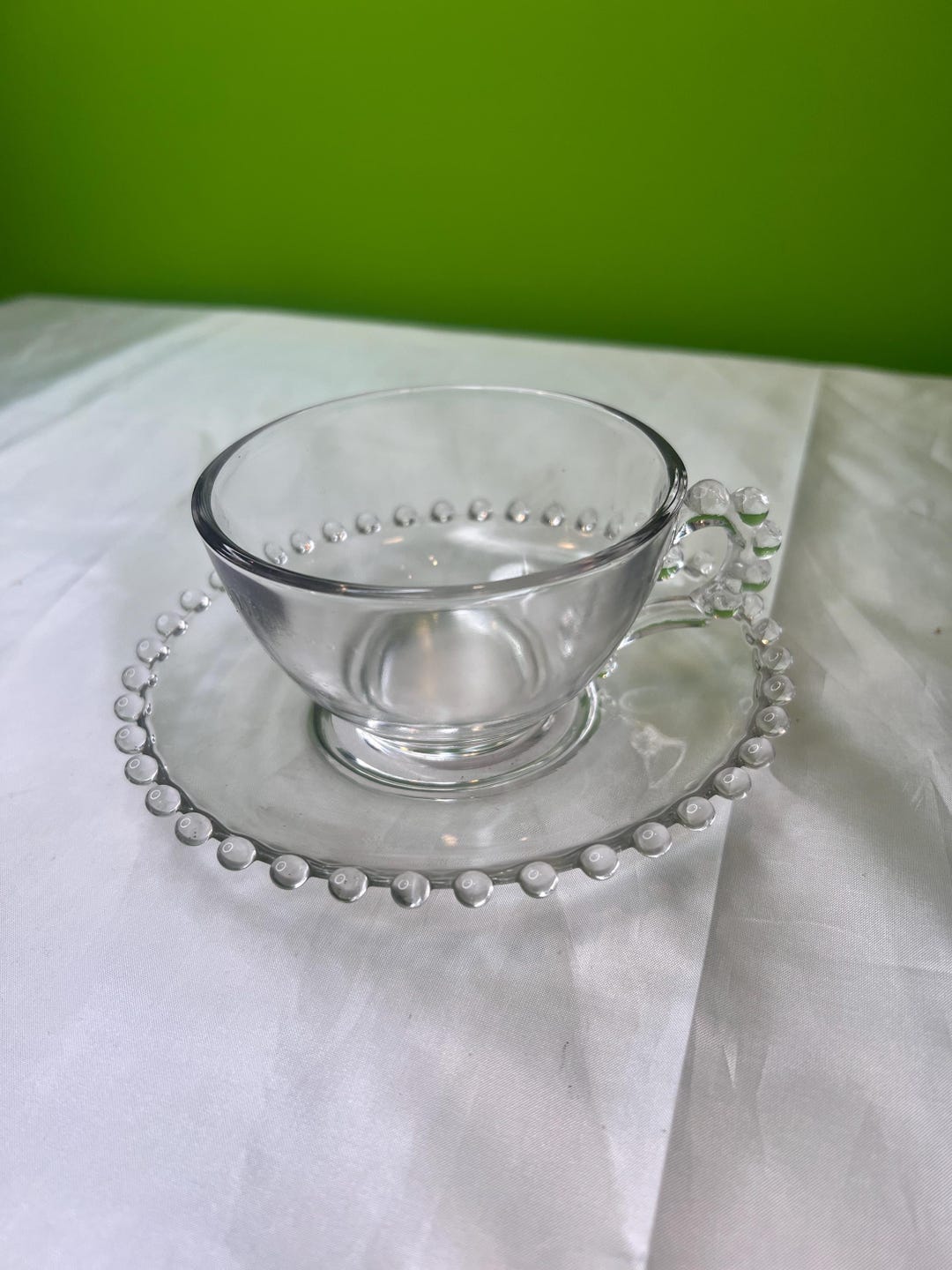Vintage Crystal Clear Imperial Candlewick Cup and Saucer - Etsy