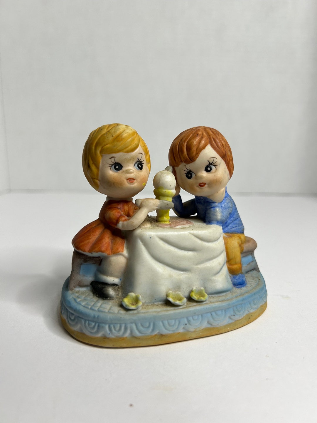 Vintage Boy and Girl Sharing Ice Cream Royal Coronet Ceramic Figurine ...