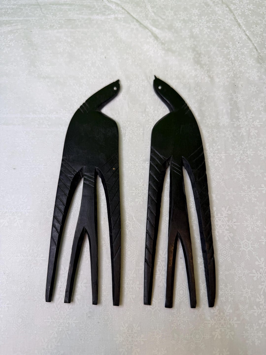 Vintage Choice of 2 African Kenya Hand Carved Black Ebony Wood Bird ...