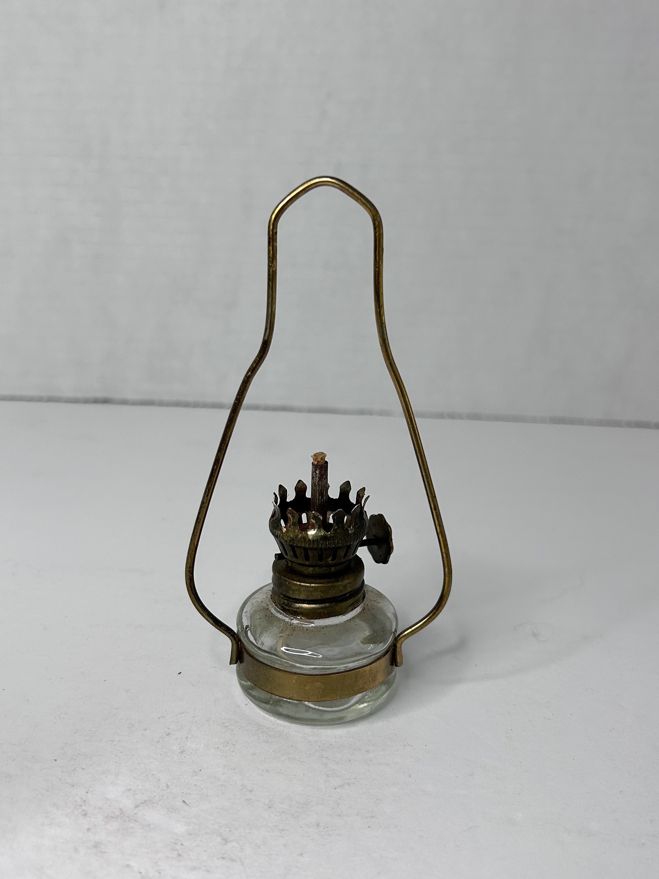 Vintage Mini Handheld Clear Oil Wick Lamp Wire Handle - Etsy