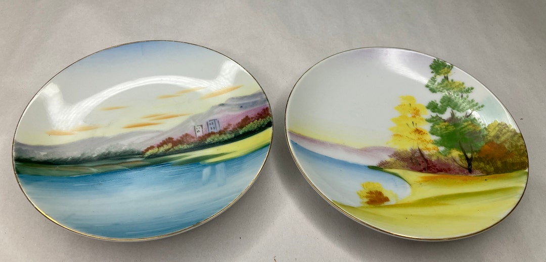 Vintage Hand Painted Beautifully Done Plates From Occupied Japan - Etsy