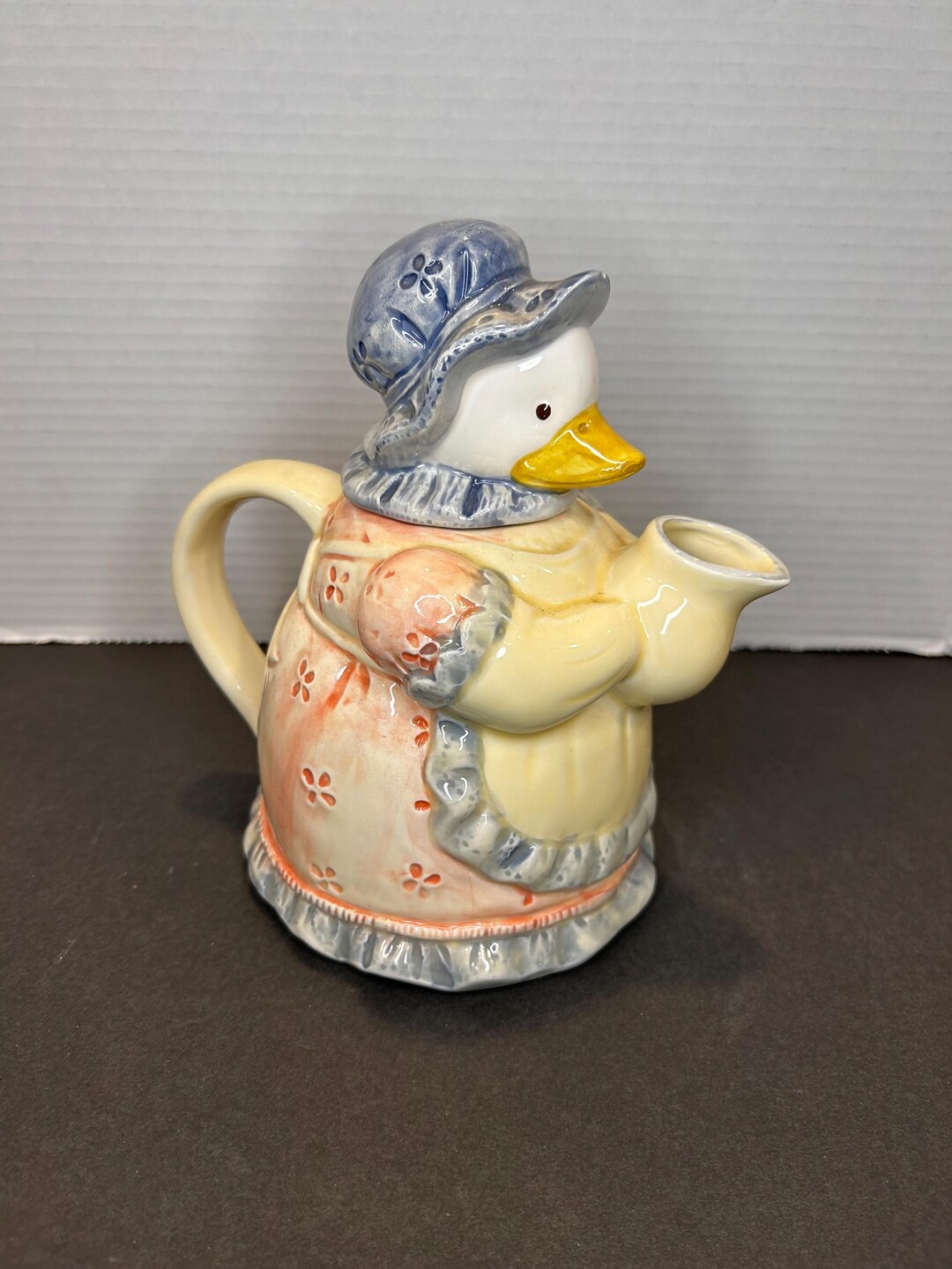 Vintage Glazed Ceramic Mother Goose in Bonnet Teapot - Etsy