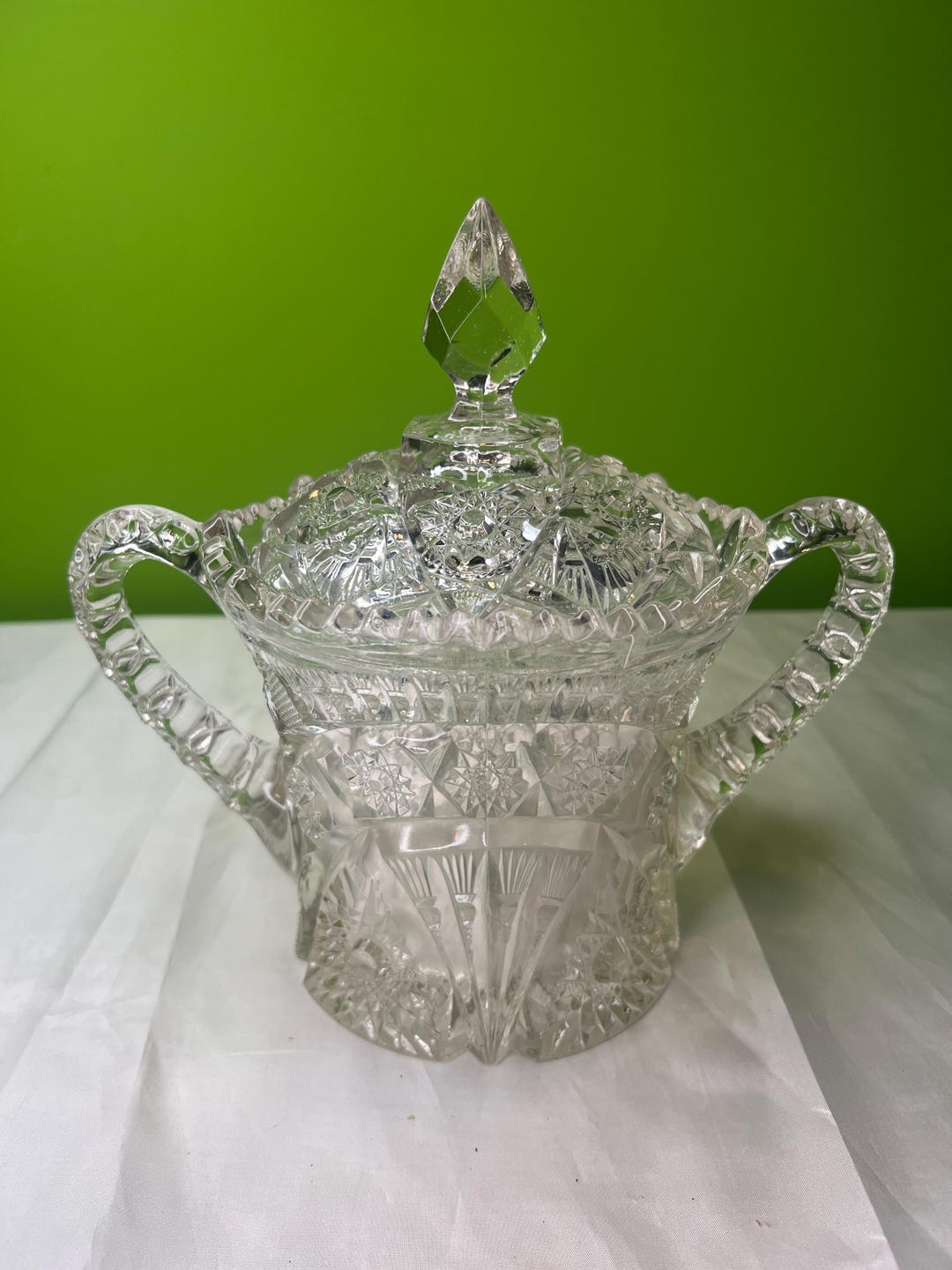 Vintage Imperial? Cracker Jar With Lid, American Brilliant Heavy Cut ...