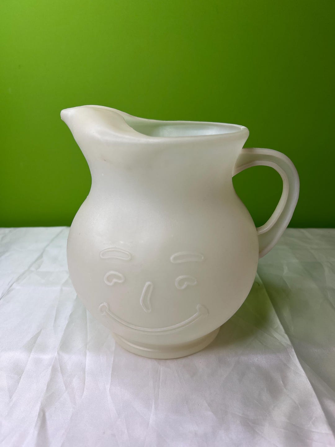 Vintage Kool-aid White Plastic Pitcher Kool-aid Jug With Smiley Face ...