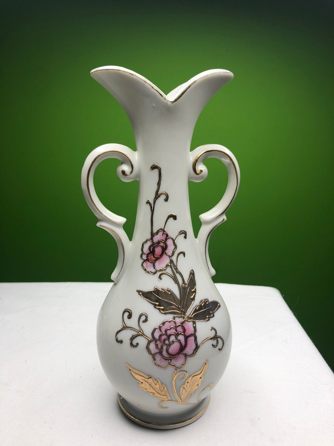Vintage Kalk Fine Porcelain Vase From Germany With Gorgeous Raised Gold ...