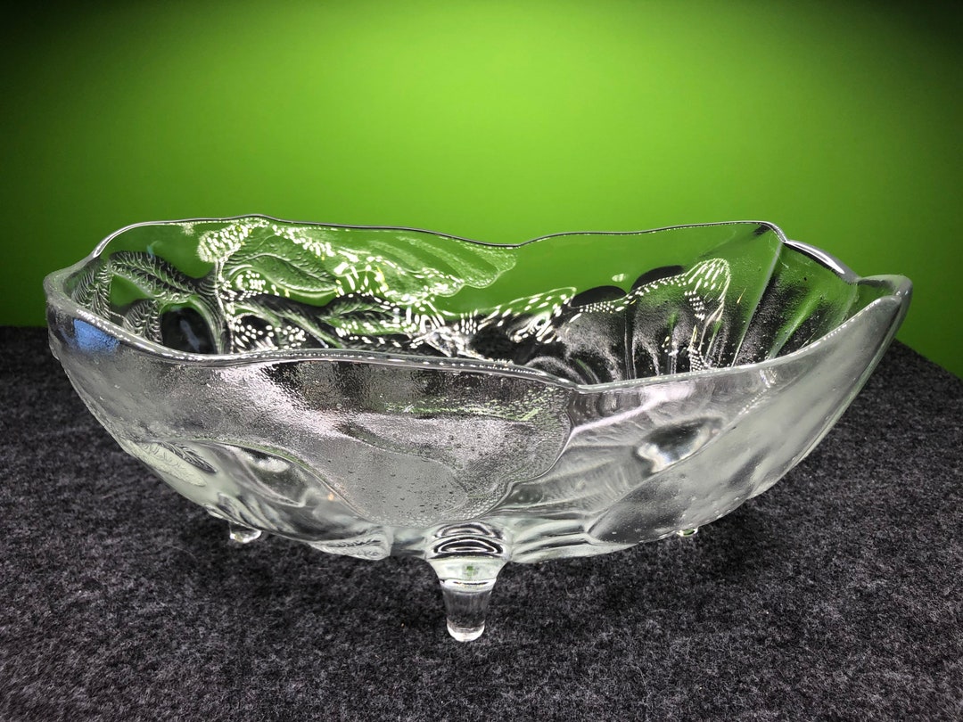 Vintage Libbey A La Carte Jasmine 4 Footed Serving Bowl Punch Bowl ...