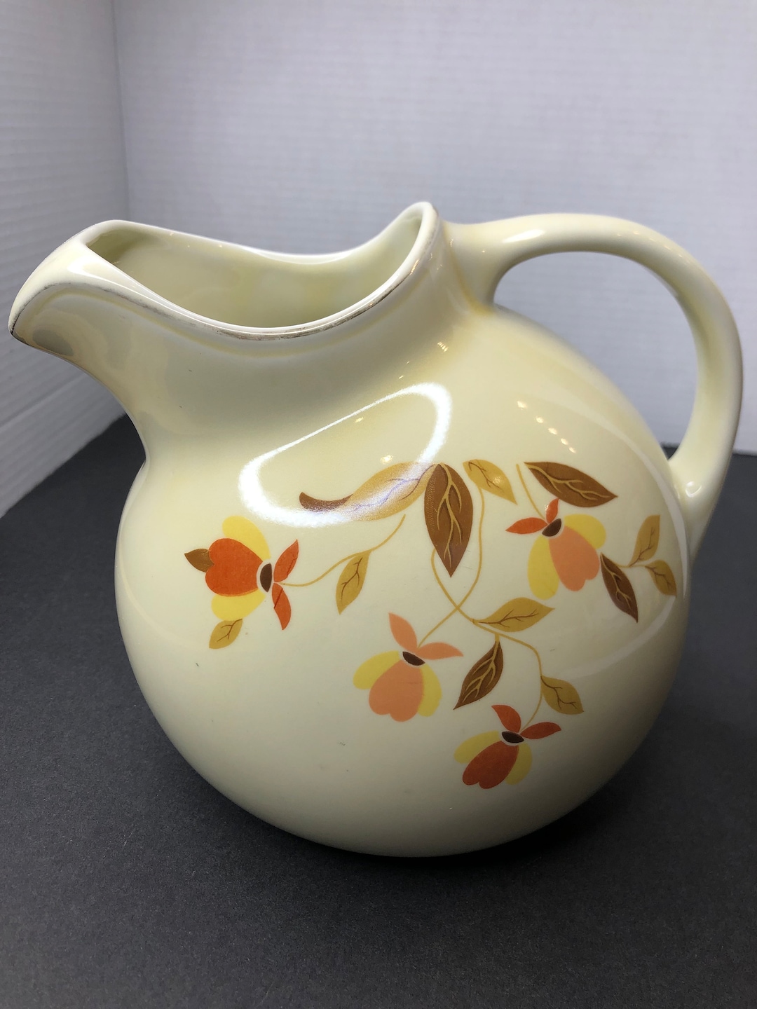 Vintage Hall Superior Quality Kitchenware Autumn Leaf Large Ball Jug - Etsy