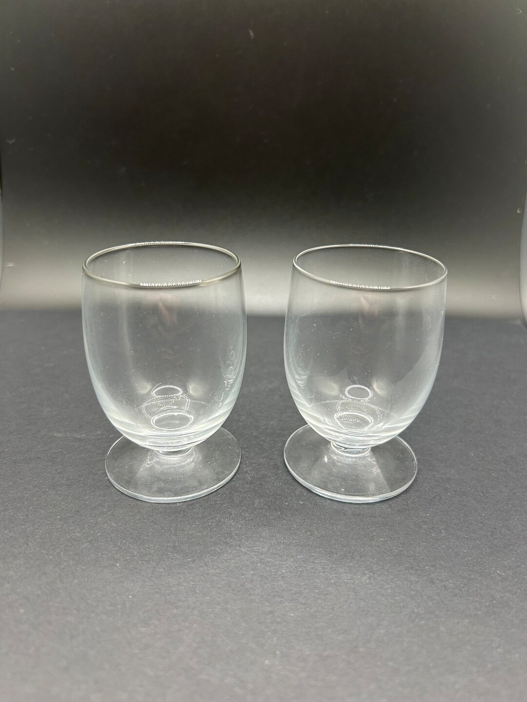Vintage 2.75” Simple Clear Glass Footed Shot Glass Mini Goblets - Etsy