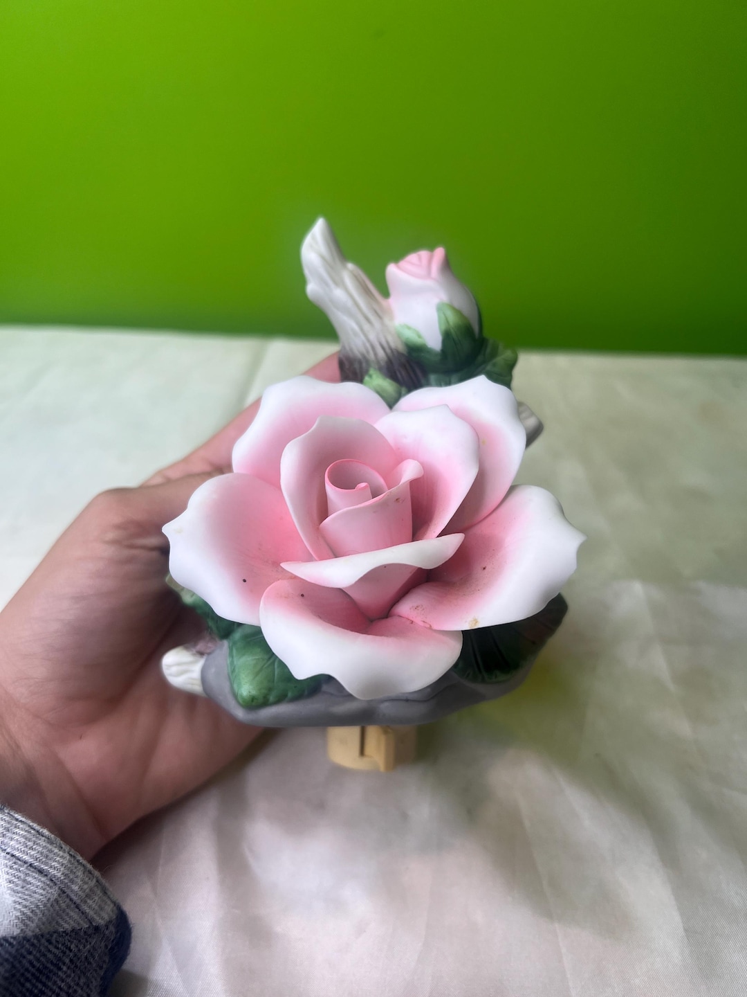 Possibly Vintage Hand Painted Pink Porcelain Rose Night Light - Etsy