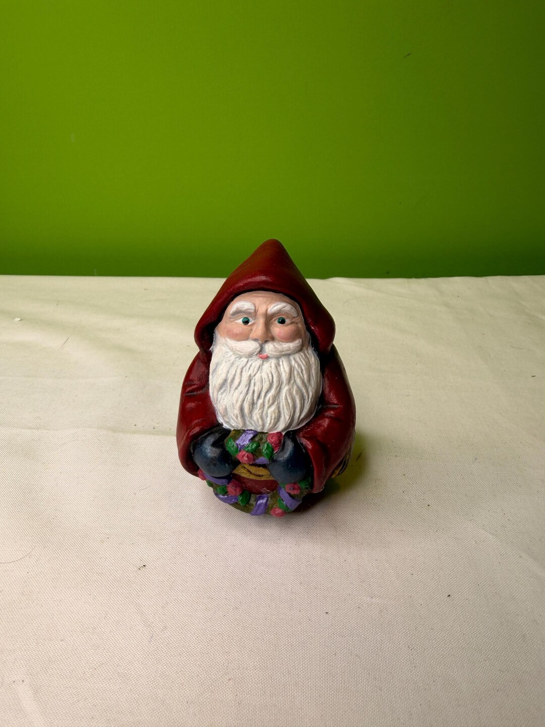 Vintage Hand Painted Ceramic Old World Santa Claus Roly Poly Figurine ...