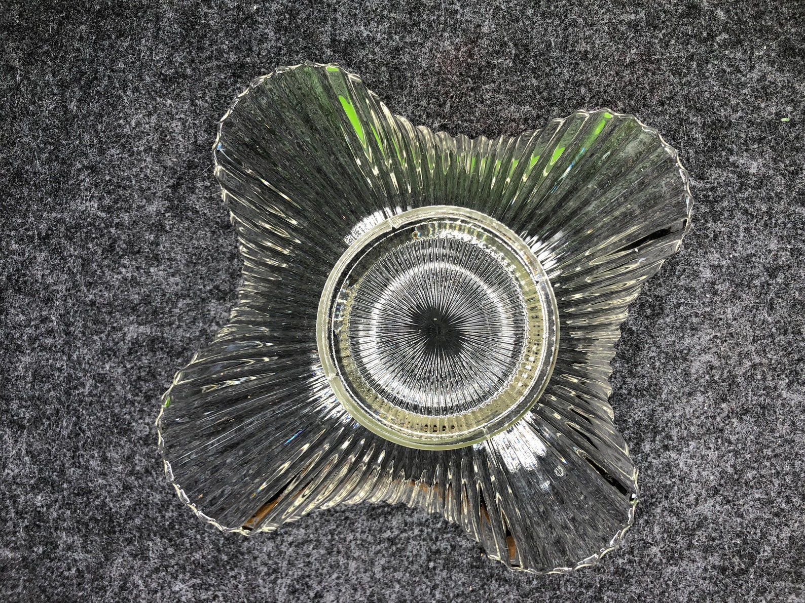 Vintage Pressed Clear Glass Truffle Dish With Beautiful Ribbed Pattern ...