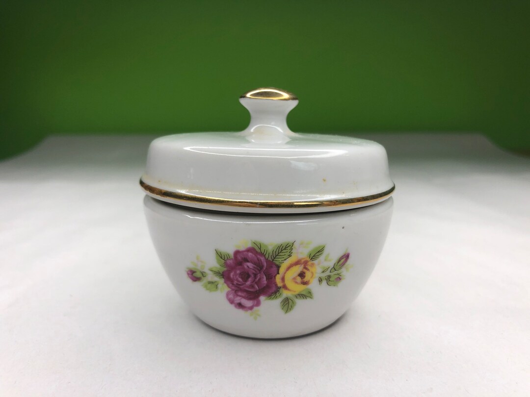 Vintage Fine Porcelain Trinkets Box With Gorgeous Rose Pattern ...