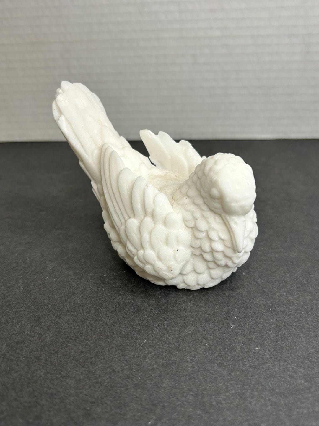 Vintage Italian Plaster Dove Pigeon Alabaster Hand Detailed Bird Figure ...