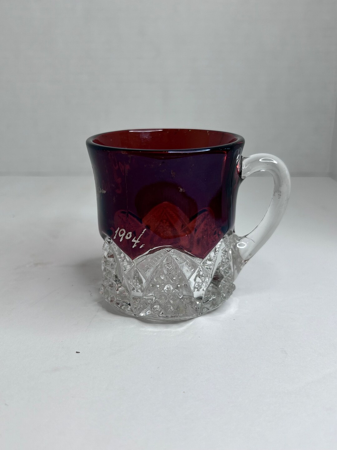 Vintage Stained Red Ruby Flash Glass 1904 Miniature Mug - Etsy