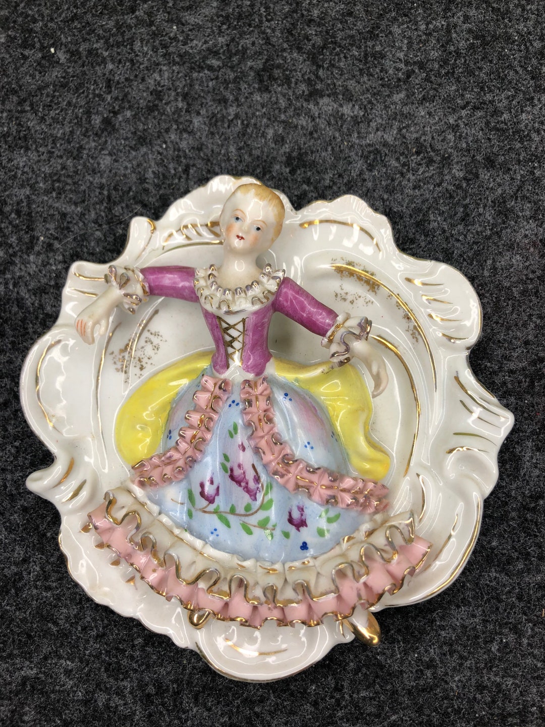 Vintage Hard to Find Bone China Lace Plate With Aristocrat Woman ...