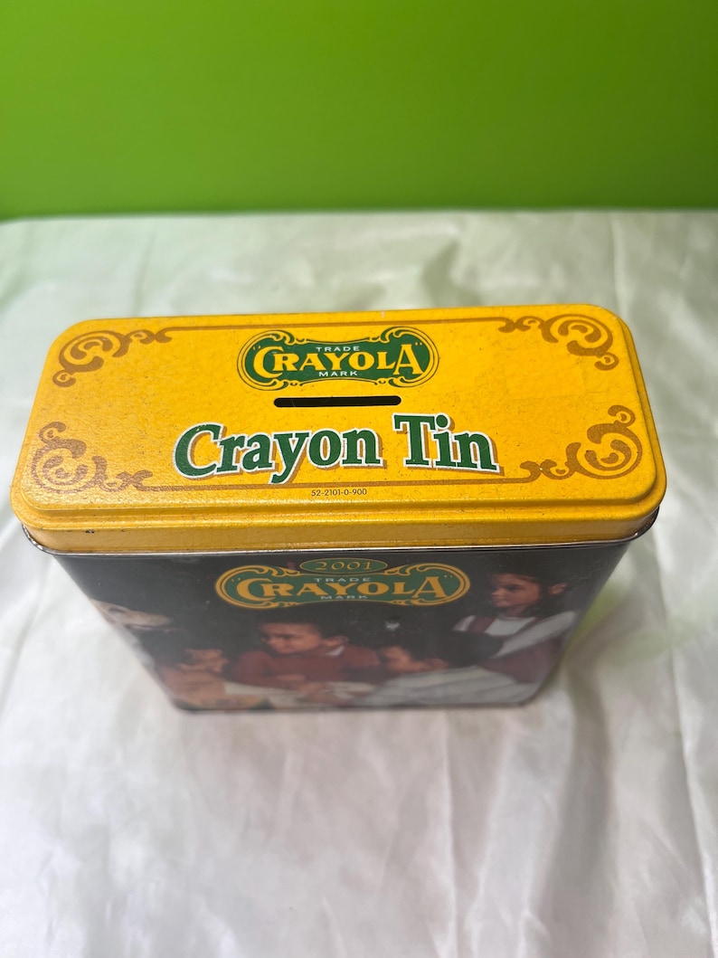 Vintage Crayola Crayon Tin Bank, Coin Slot on Top, Collectable 2001 Tin ...