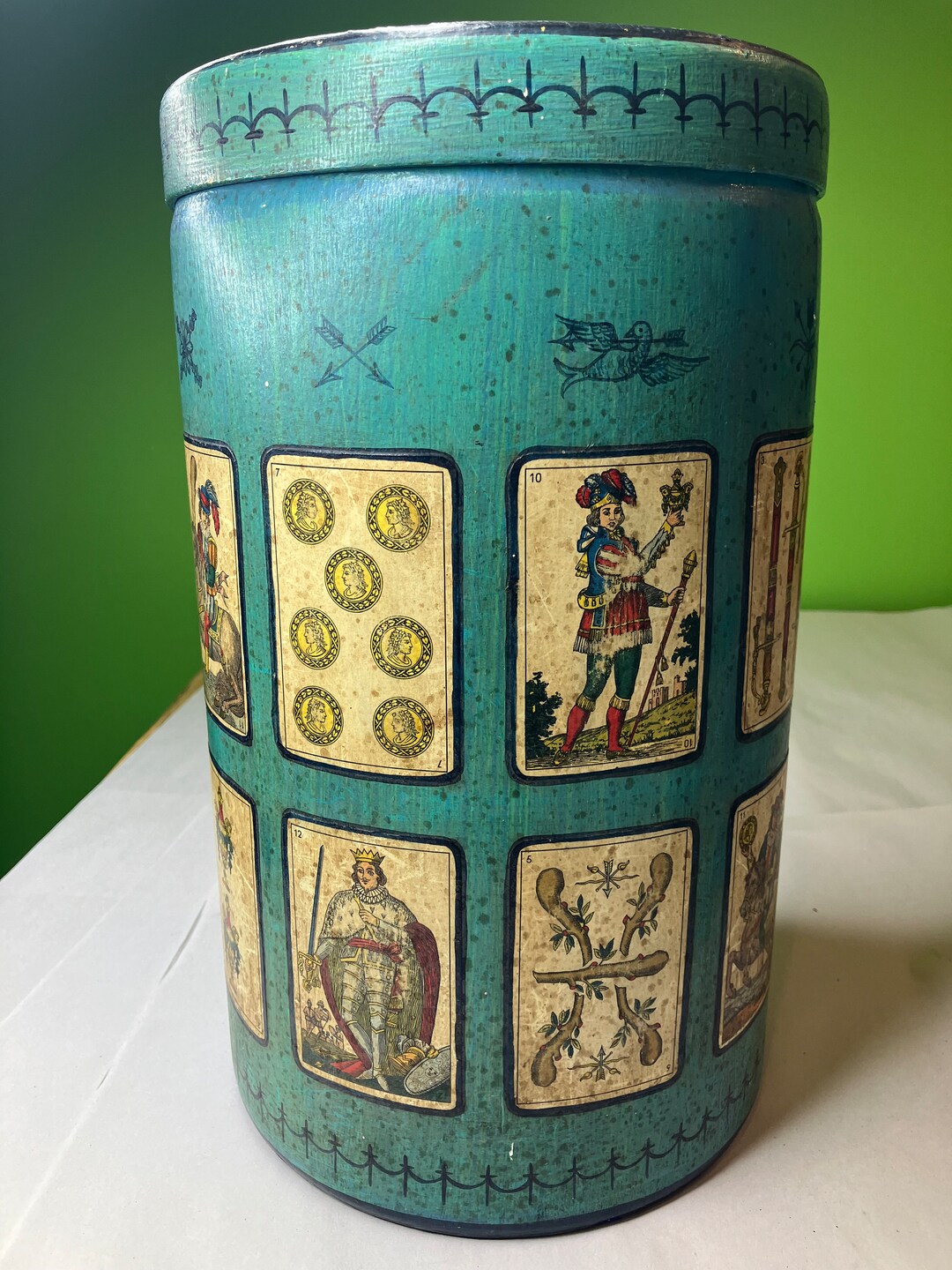 Vintage Italian Storage Container Believed to Be Veneer Wood Hand ...
