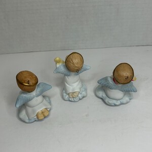 Vintage Set of 3 Musical Blue Angels in a Band Christmas Tree Ornaments ...