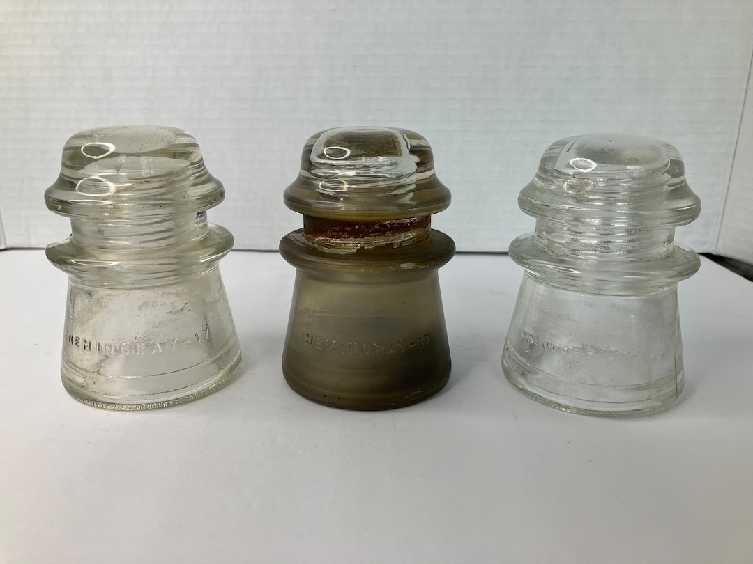 Vintage Hemingray 17 Glass Insulator Set of 3 2f - Etsy