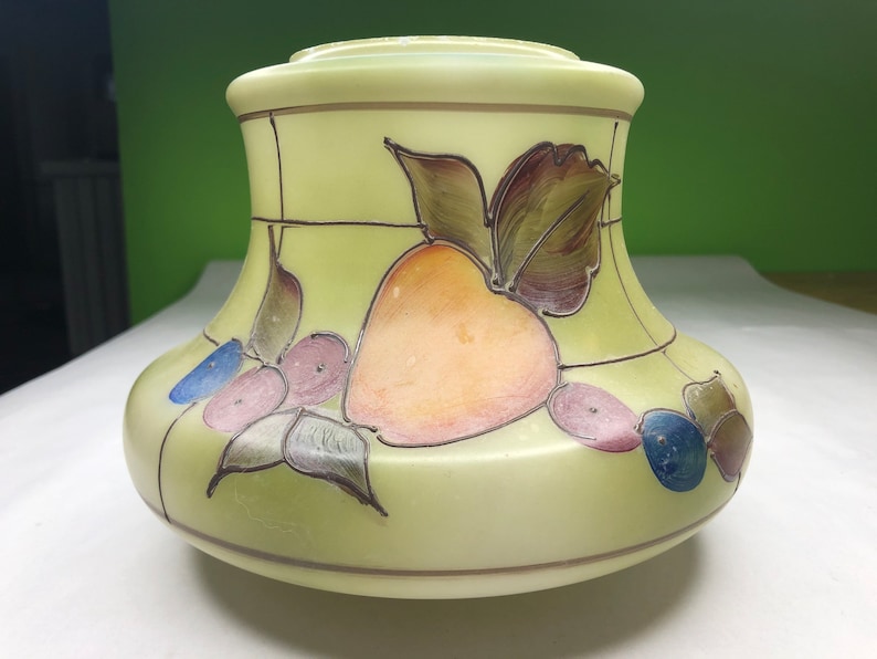 Vintage Large Lamp Shade Hand Painted Fruits - Etsy