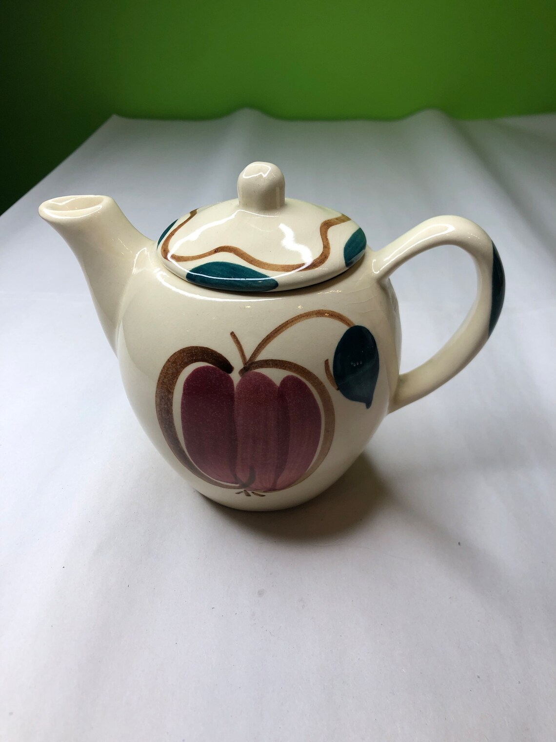 Vintage Puritan Pottery 2 Cup Teacup Individual Size Apple and Pear ...