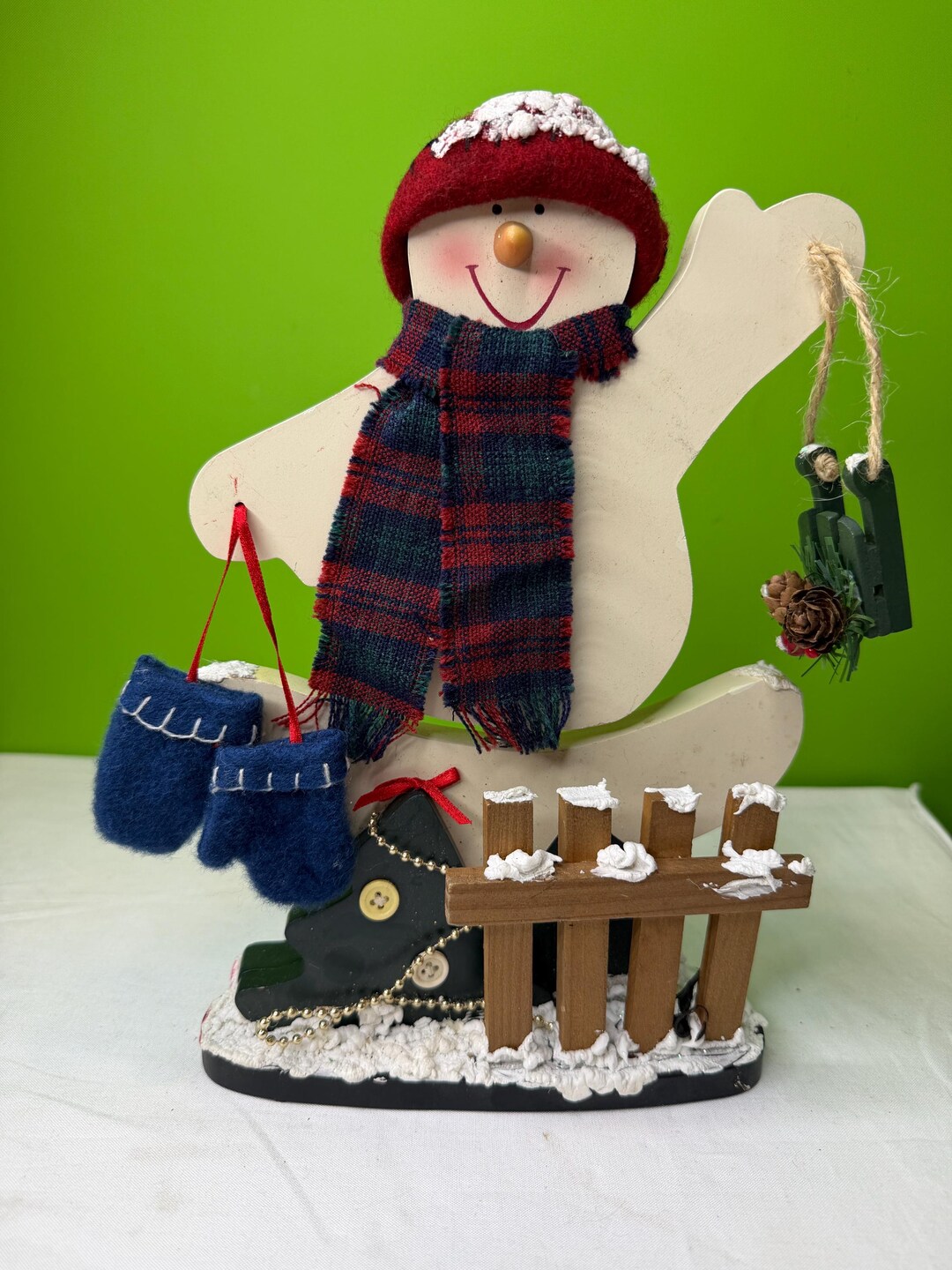 Vintage TJ Carver Real Wood Carving Springed Snowman ~ so Cool! - Etsy UK