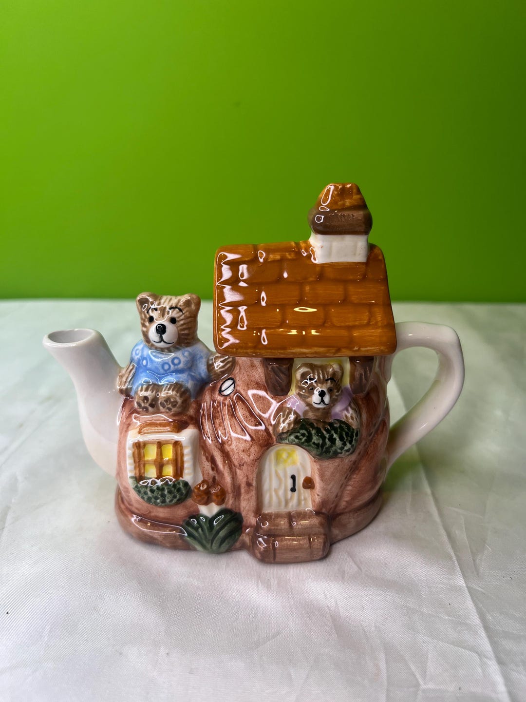 Vintage Tea-nee Teapot 2 Little Bears in A Shoe With Lid Hand Painted ...