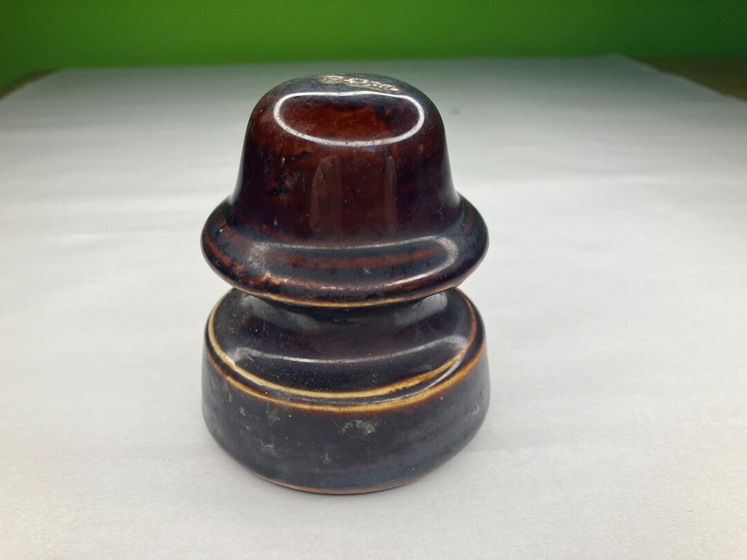 Vintage Pinco Ceramic Insulator Brown - Etsy