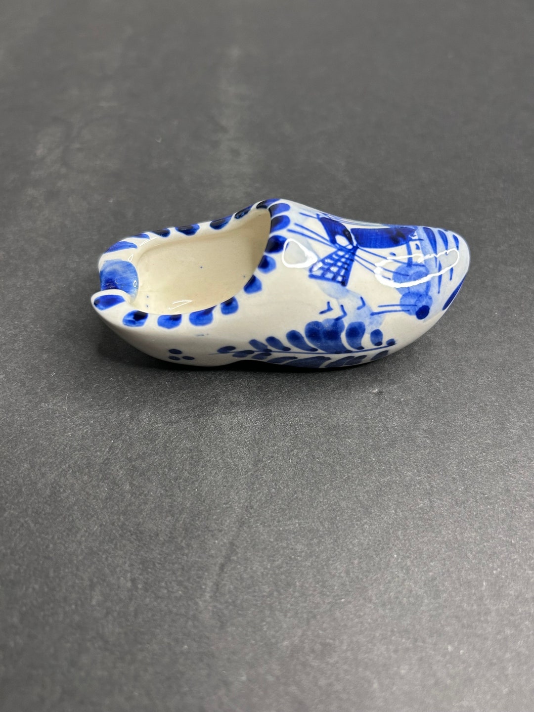 Vintage Delft Blue Handpainted Ceramic Mini Dutch Clog With Dent ...