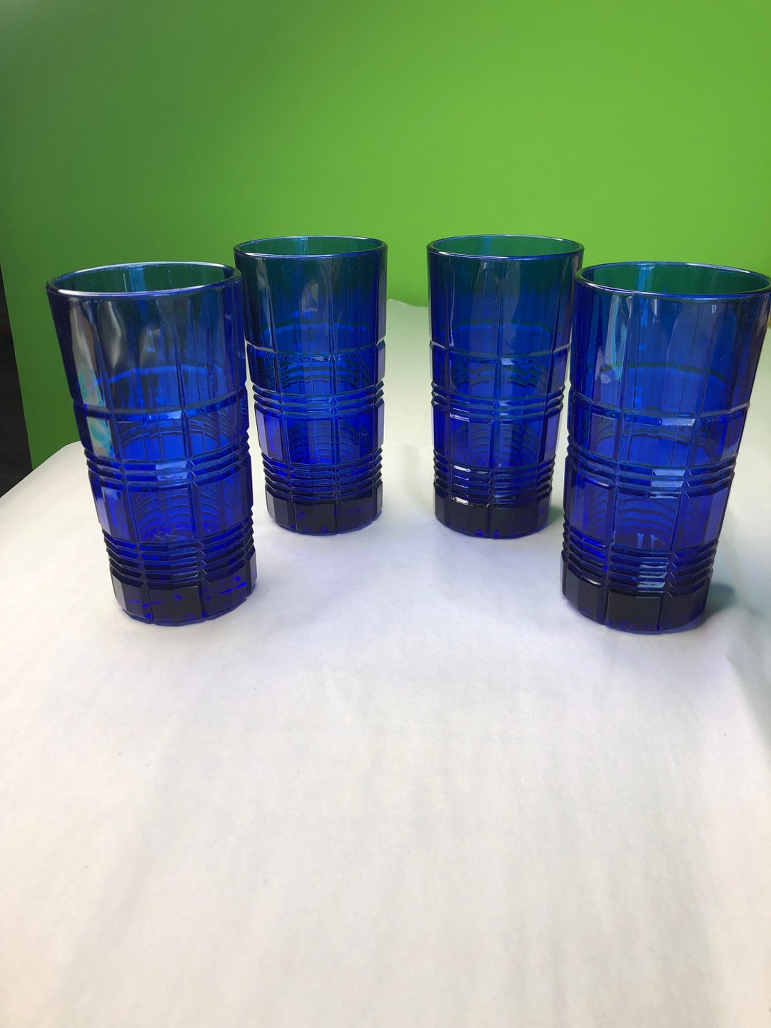 Vintage Believed to Be Anchor Hocking Cobalt Blue Faceted/textured ...