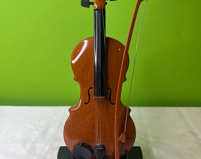 Vintage Violin Music Box W/stand & Bow Plays Several Songs ~ Unsure of ...