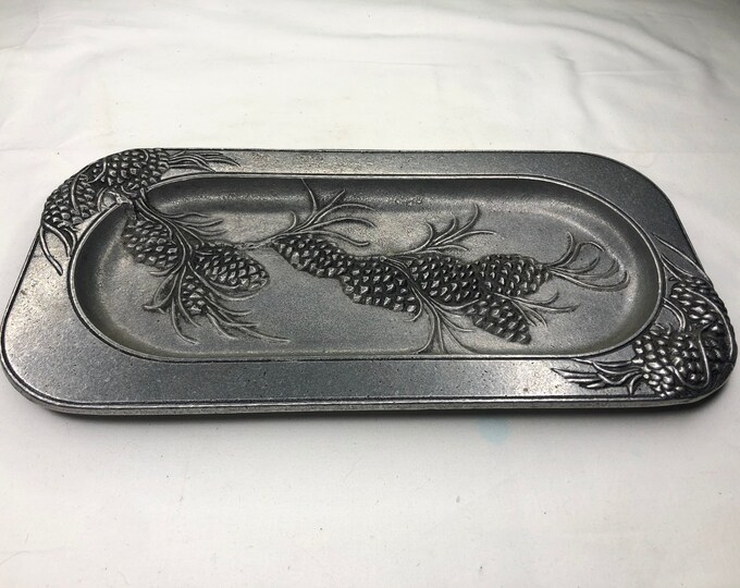 Vintage Carson Statesmetal Pewter Tray Pine Cone Pine Ridge Beautifully ...