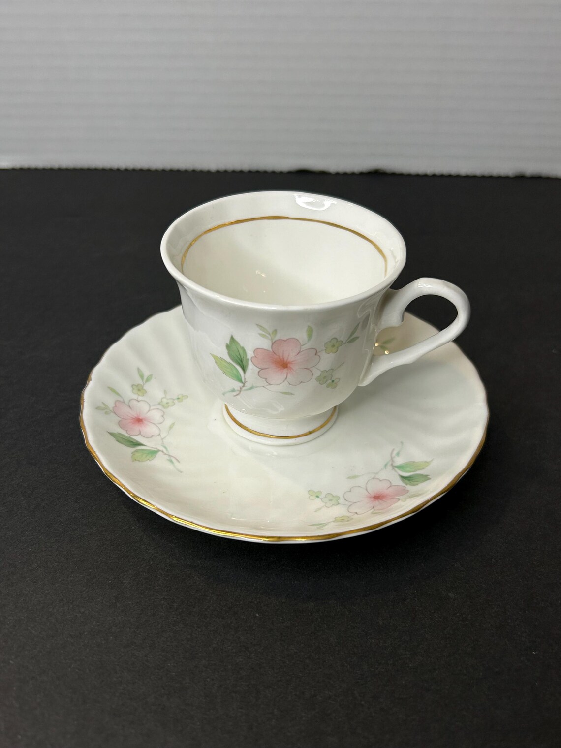 Vintage Hitkari Potteries Bone China India Miniature Pale Pink Flower ...