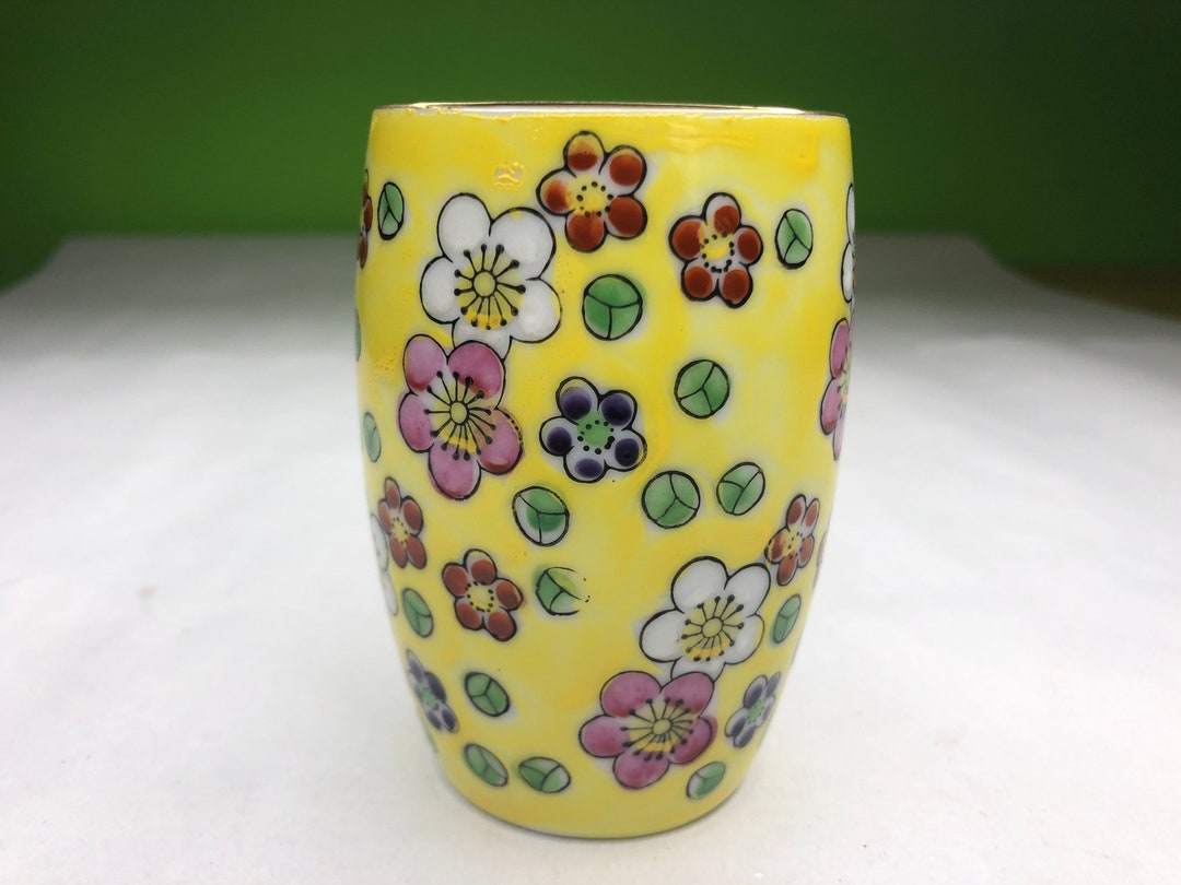 Vintage Viking Hand Painted Fine Glazed Ceramic Vase Yellow With ...