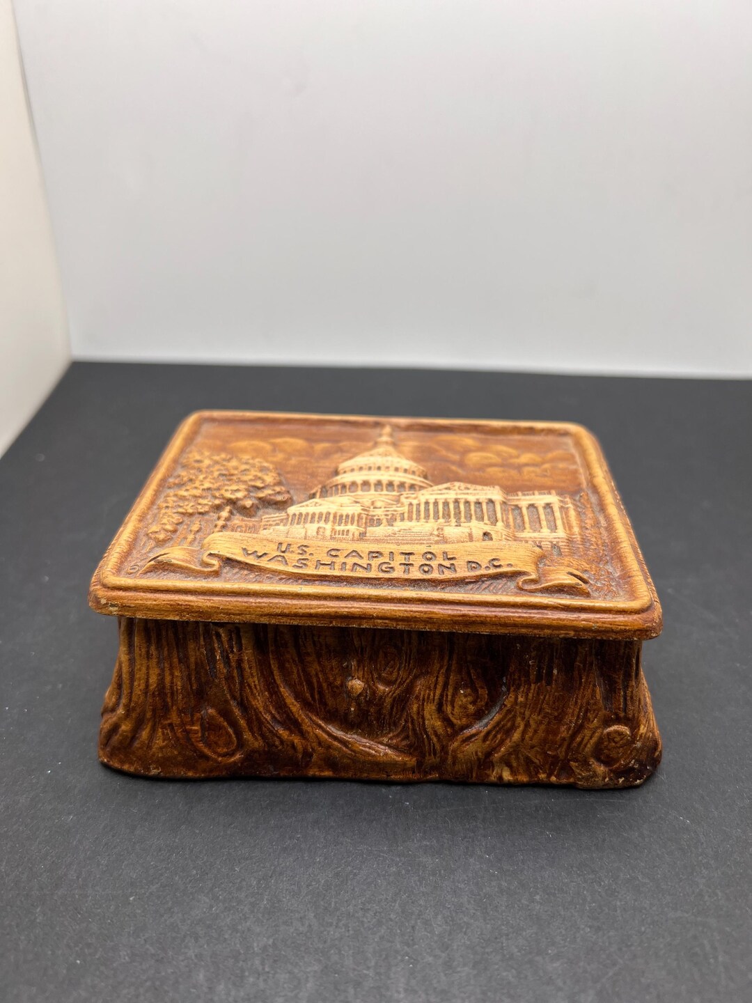 Vintage Syroco Composite Cigarette Box US Capitol Washington DC Stash ...