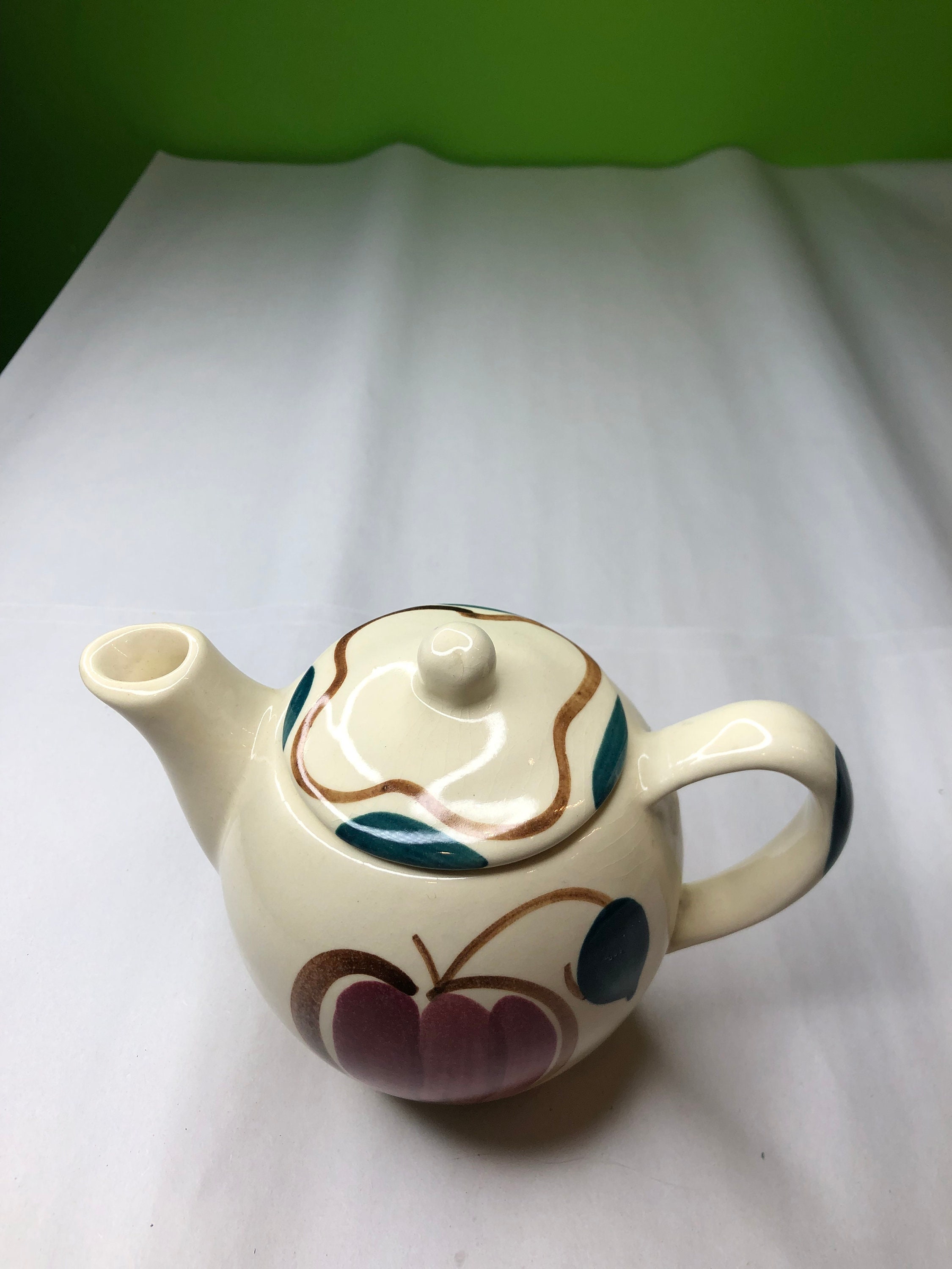 Vintage Puritan Pottery 2 Cup Teacup Individual Size Apple and Pear ...
