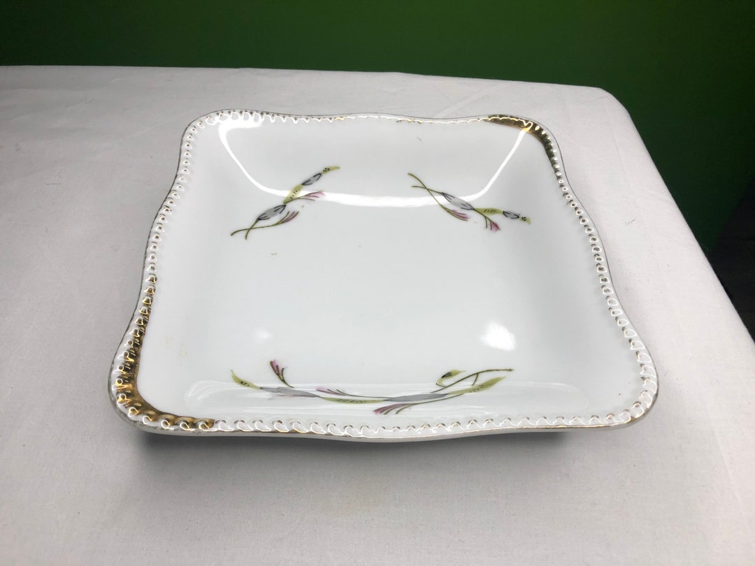 Vintage Fine Porcelain Square Candy Dish From Japan With Gorgeous Hand ...